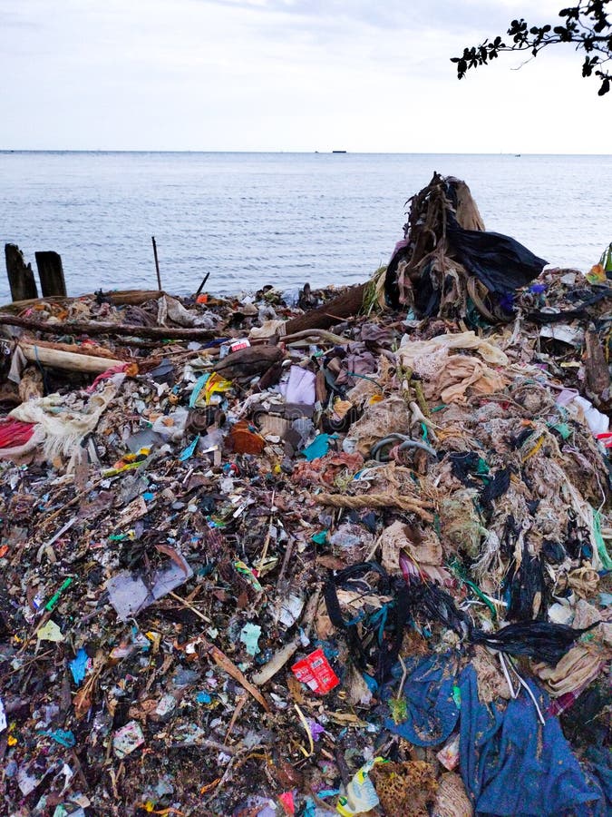 Environment on the Coast. Polluted and a Lot of Garbage Stock Image ...