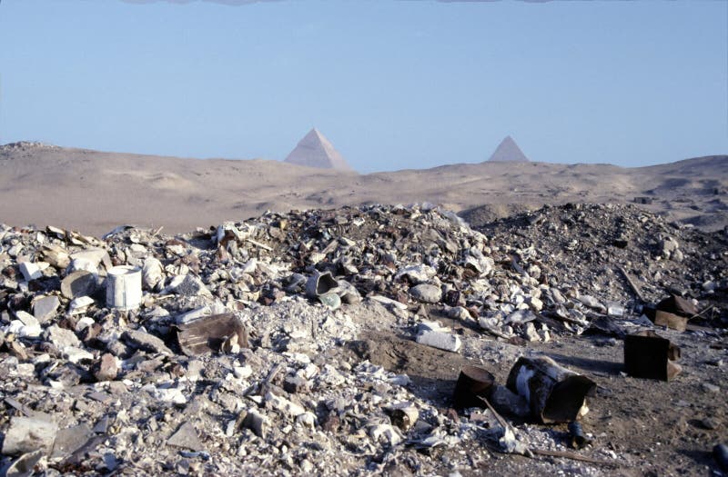 The Giza Pyramid Complex, View on the Great Sphinx, Egypt Stock Image ...