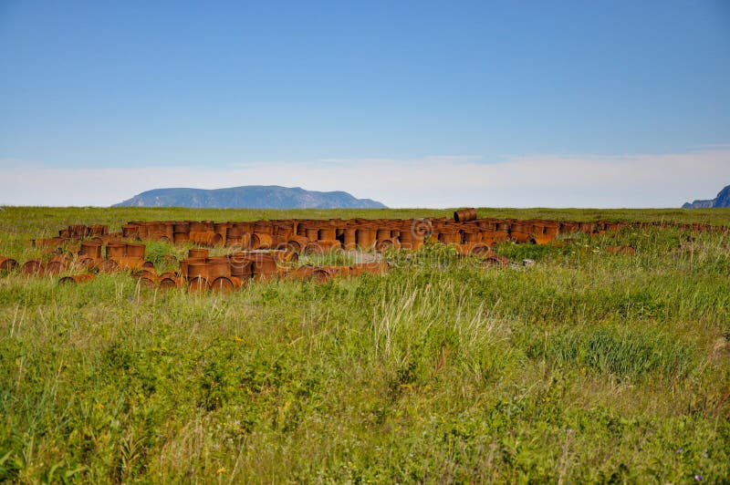 Rusty barrels stock photo. Image of barrel, harbor, left - 1276272