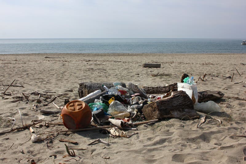 Environmental Pollution at Italian Beach Stock Photo - Image of beach ...