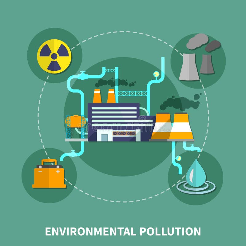 Environmental Pollution Object Vector Illustration Stock Vector ...