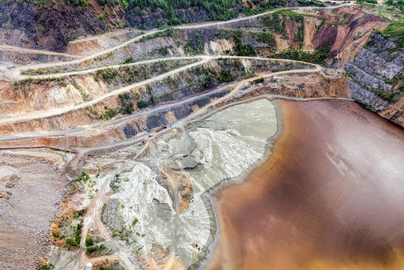 Environmental Pollution Problems. Open Pit Mining of Copper Ore Stock ...