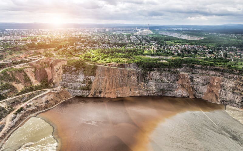 Environmental Pollution Problems. Open Pit Mining Stock Image - Image ...