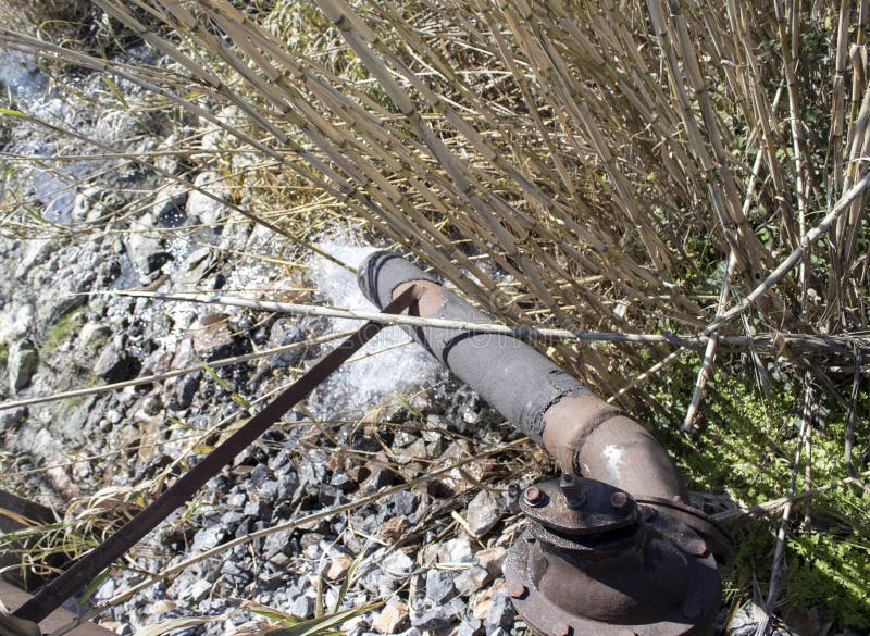 Environmental Pollution. Sewer Pipe, Radiation Waste Stock Image ...