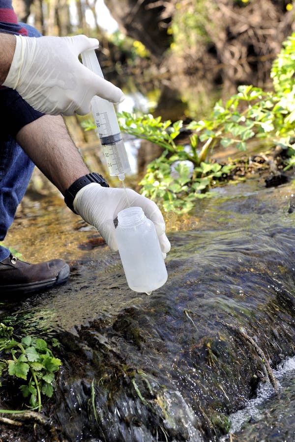 Environmental Pollution Study of a Water Course Stock Photo - Image of ...