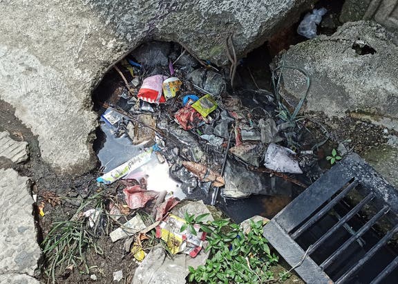 Environmental Pollution – Trash and Plastic Waste in a Drainage System ...