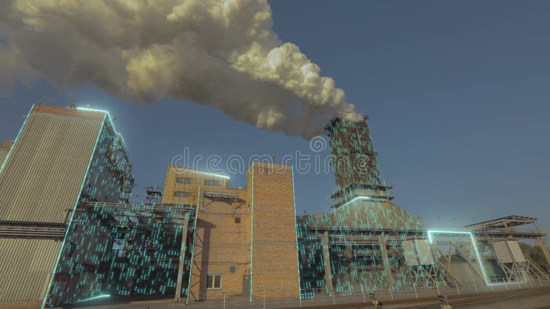 Environmental Pollution Visualization. White Smoke from the Factory ...