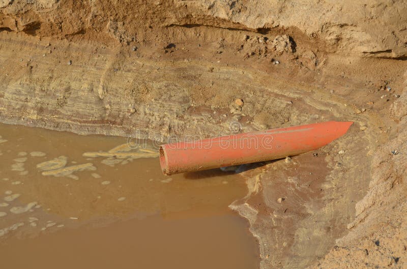 Sewage Outlet Pipe stock photo. Image of ecology, pouring - 20316346