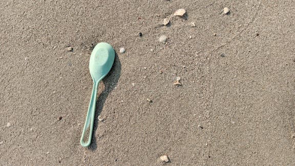 Environmental Pollution and Water Microplastic. Microplastic with Spoon ...