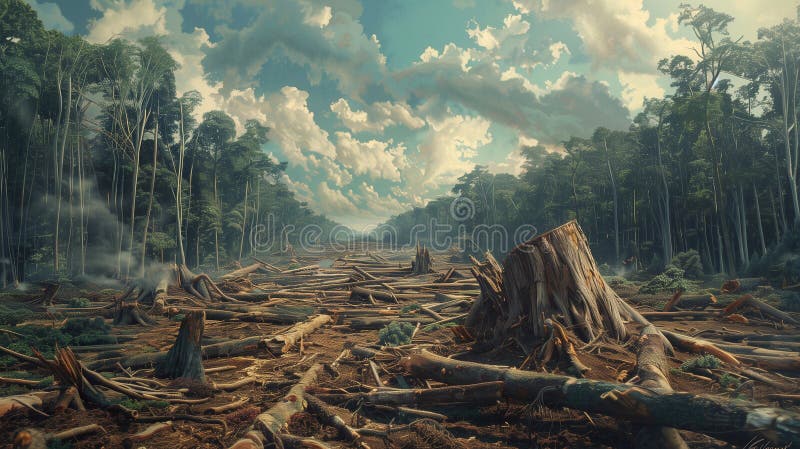 Environmental Problem of Deforestation Stock Illustration ...