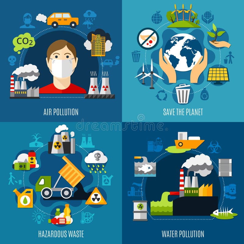 Environmental Problems Concept Icons Set Stock Illustration ...