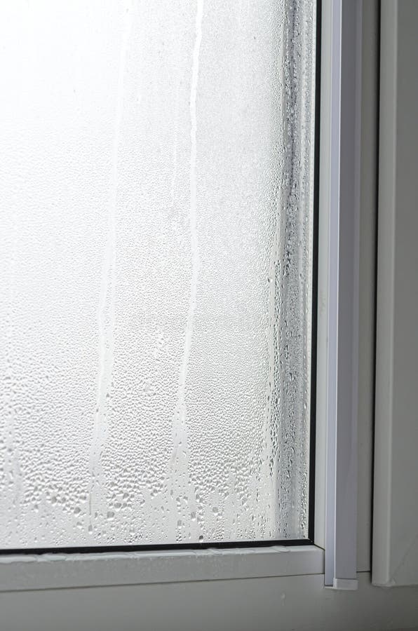 Environmental Problems. Condensation on Metal -plastic Windows Stock ...