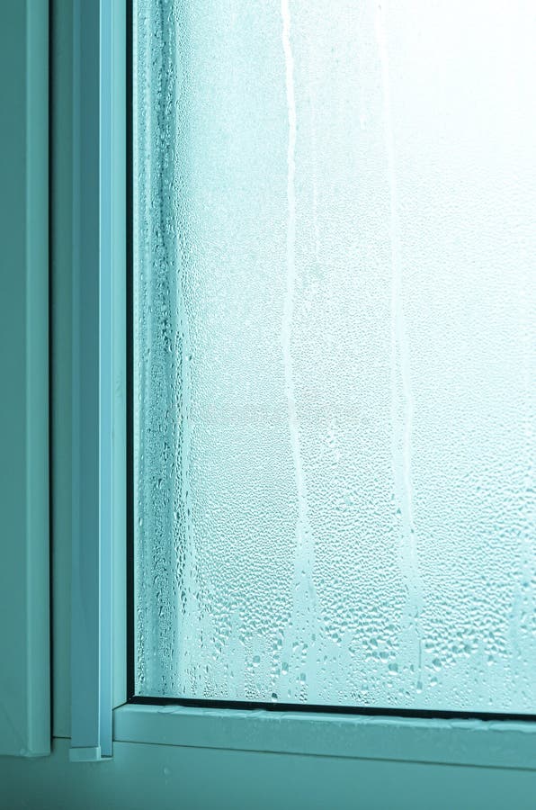 Environmental Problems. Condensation on Metal -plastic Windows Stock ...