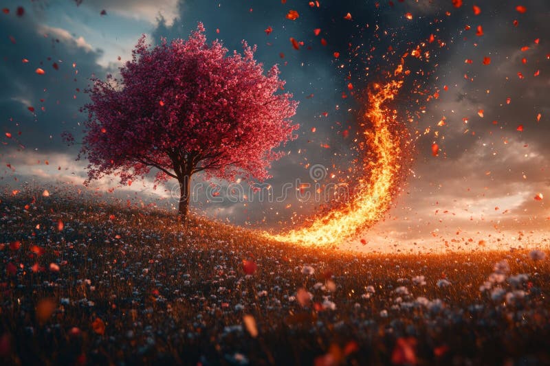 Environmental Problems and Global Warming Have Caused a Tree To Catch ...