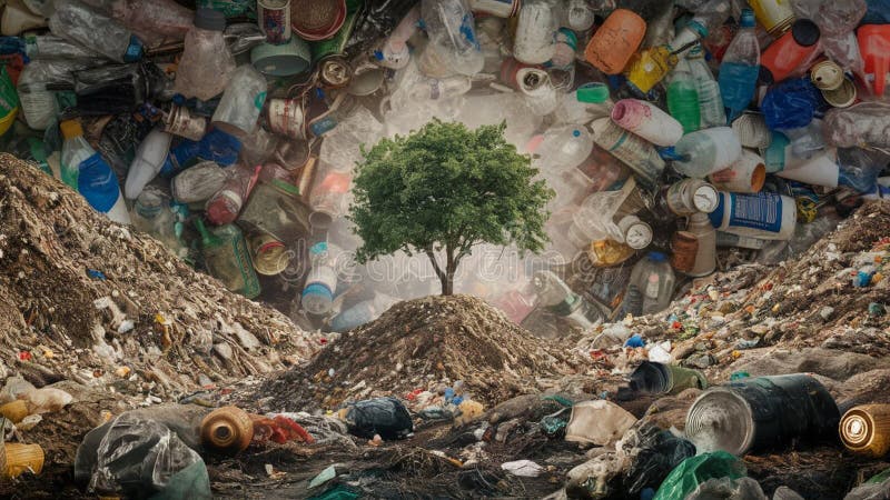 Environmental Protection Concept. Environmental Pollution, a Mountain ...