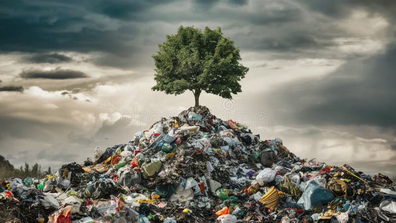 Environmental Protection Concept. Environmental Pollution, a Mountain ...