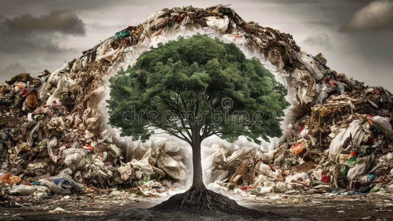 Environmental Protection Concept. Environmental Pollution, a Mountain ...