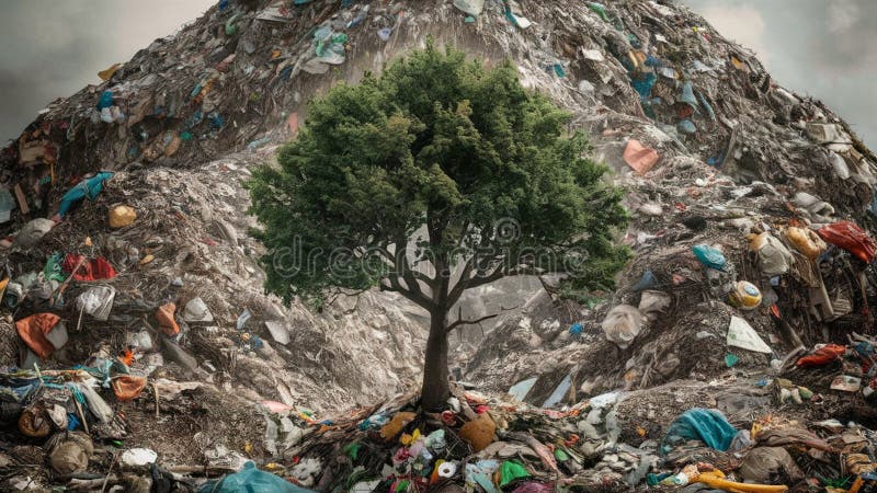 Environmental Protection Concept. Environmental Pollution, a Mountain ...