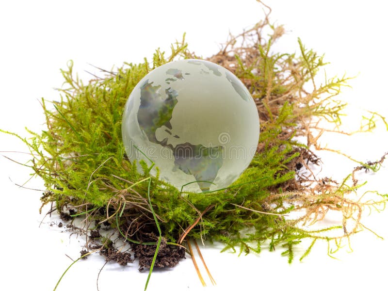 Environmental Protection Earth Globe Made of Glass Stock Image - Image ...