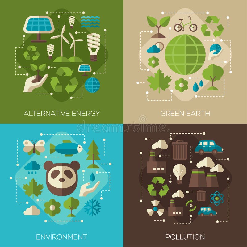 Environmental Protection and Pollution Stock Vector - Illustration of ...