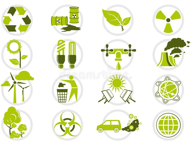 Environmental Protection Icon Set Stock Vector - Illustration of nature ...