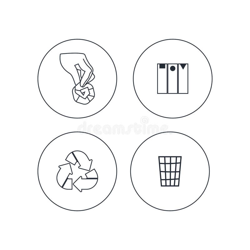 Environmental Protection Icons Set in Outline Style. Vector ...