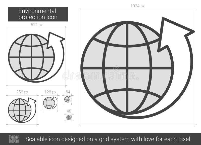 Environmental Protection Line Icon. Stock Vector - Illustration of ...