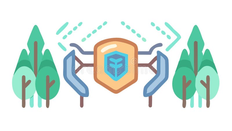 Environmental Protection Shield with Trees Icon, Nature Security ...