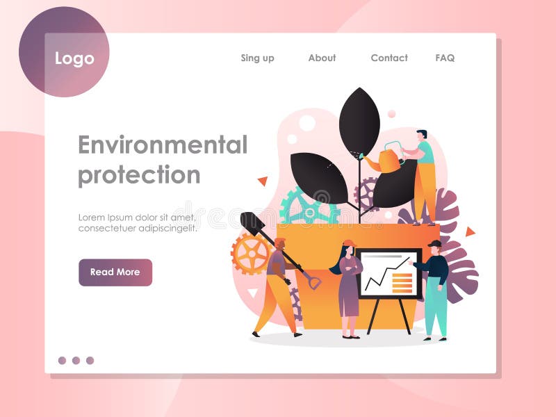 Environmental Protection Vector Website Landing Page Design Template ...