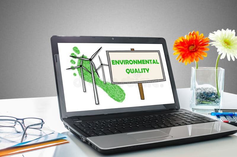 Environmental Quality Concept on a Laptop Screen Stock Image - Image of ...