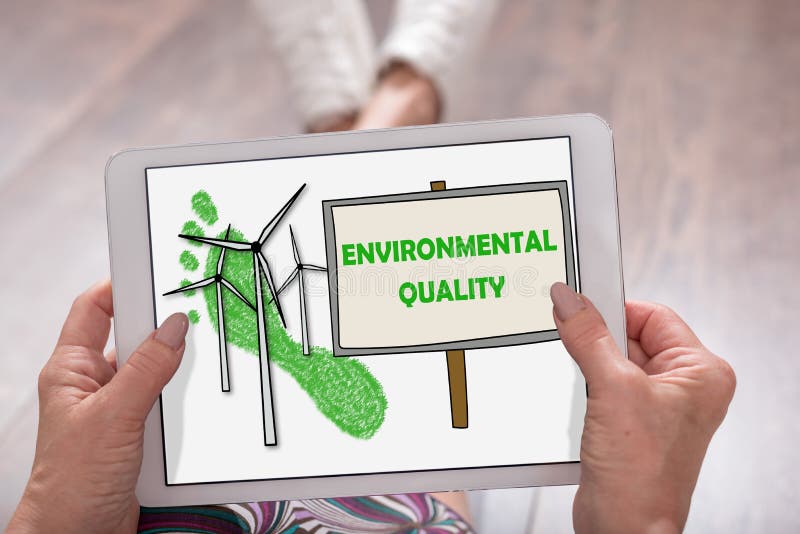 Environmental Quality Concept on a Tablet Stock Image - Image of ...