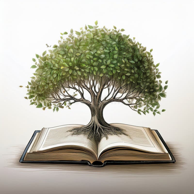 Environmental Reading Symbol with Tree Top Stock Illustration ...