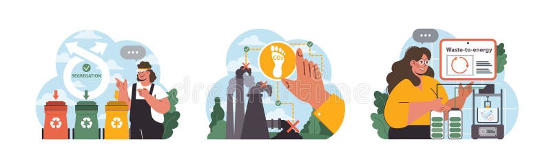 Environmental Responsibility Set. Flat Vector Illustration Stock Vector ...