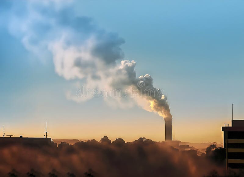 Environmental Risk Caused by a Chimney Spewing Toxic Smoke Stock ...