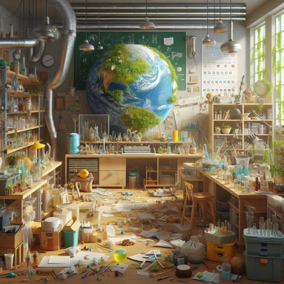 The Environmental Science Workshop a Room Filled with Environmen Stock Illustration ...