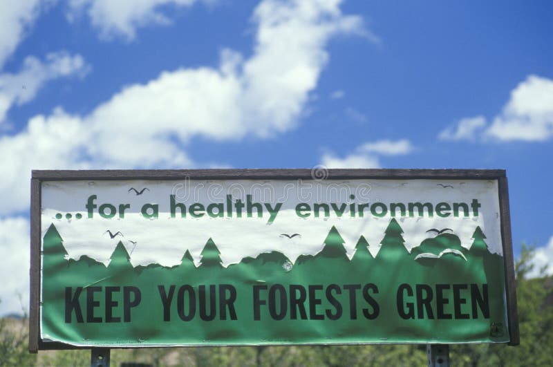 Environmental Sign Post on a Yellow Diamond-Shaped Sign Stock Photo ...