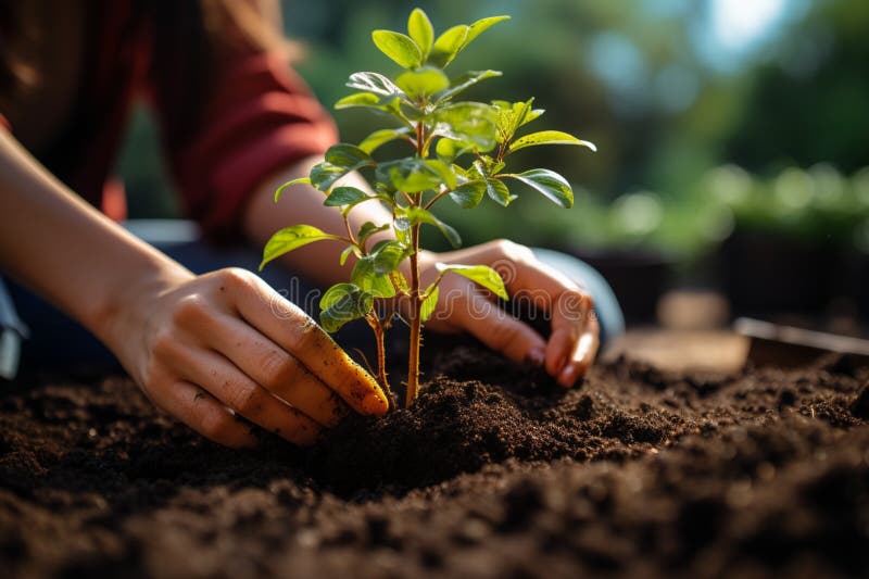Environmental Stewardship a Tree Being Planted To Contribute To Climate ...