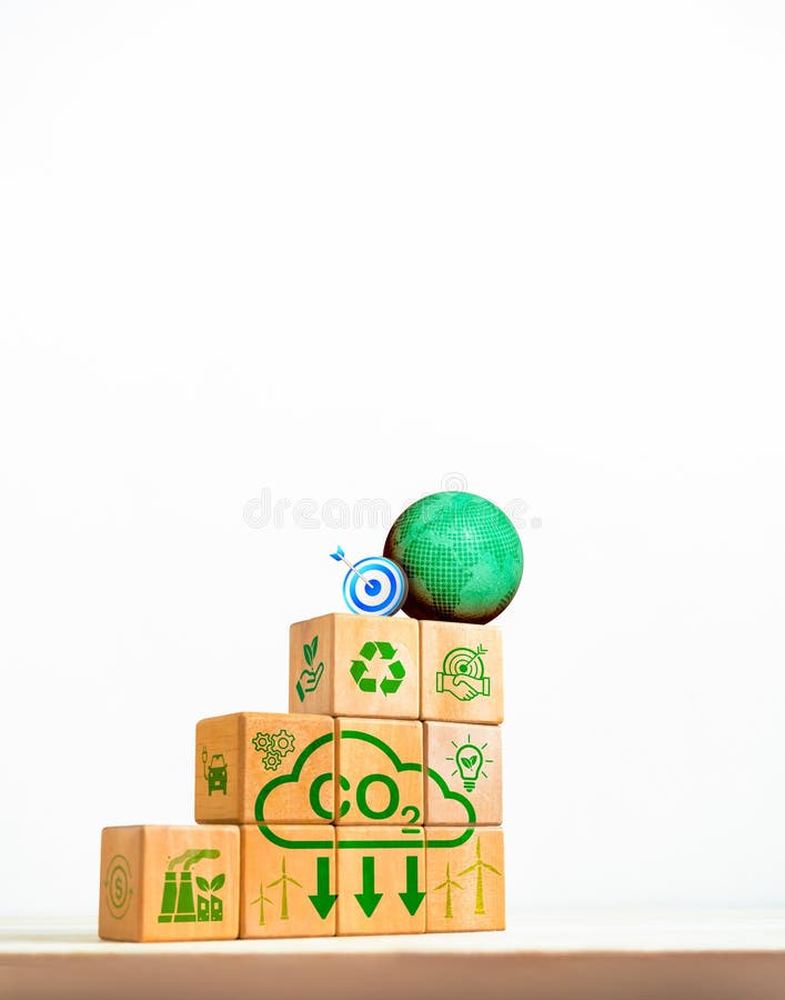 Environmental Sustainability, Net Zero Carbon Dioxide Reduction Concept ...