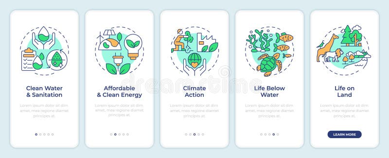 Environmental Sustainability Onboarding Mobile App Screen Stock ...