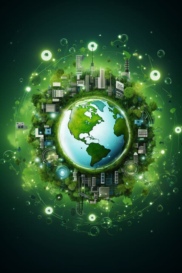 Environmental Technology Concept. Abstract Illustration. Sustainable ...