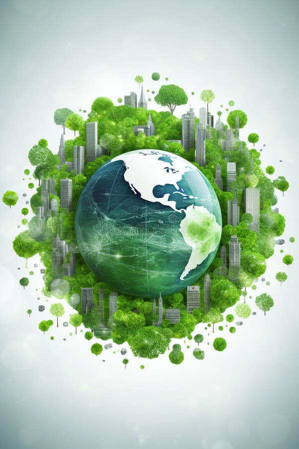 Environmental Technology Concept. Abstract Illustration. Sustainable ...