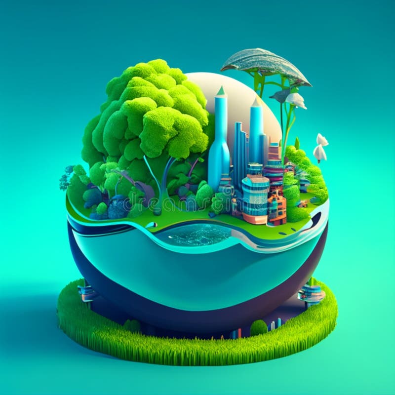 Environmental Technology Concept. Abstract Illustration. Sustainable ...