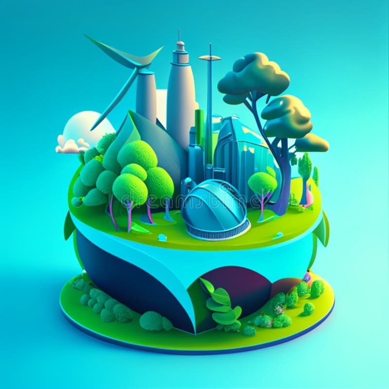 Environmental Technology Concept. Abstract Illustration. Sustainable ...