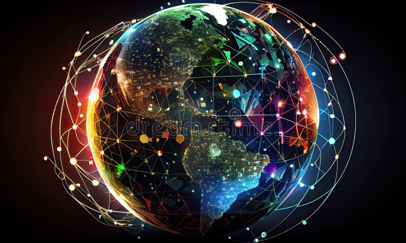 Environmental Technology, Global Communication Network Concept ...