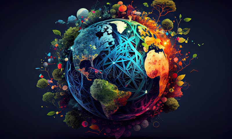 Environmental Technology, Global Communication Network Concept ...