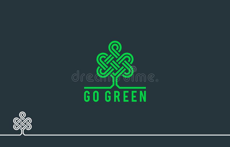 Go Green Tree Concept. Ecology Icon Stock Illustration - Illustration ...