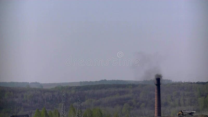 Environmental Violations. a Large Pipe Pollutes the Air. Stock Video ...