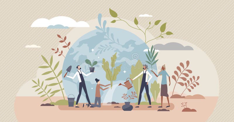 Environmentalism Global Movement Tiny Person Concept, Protecting ...