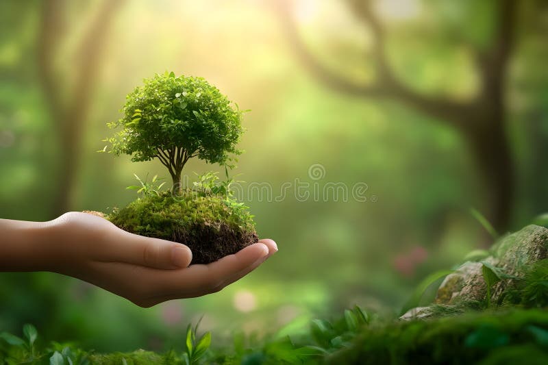 Environmentalist Holding Sapling Promoting Forest Conservation and ...