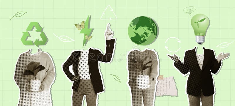 Environmentally Conscious Figures in a Collage for Sustainability ...
